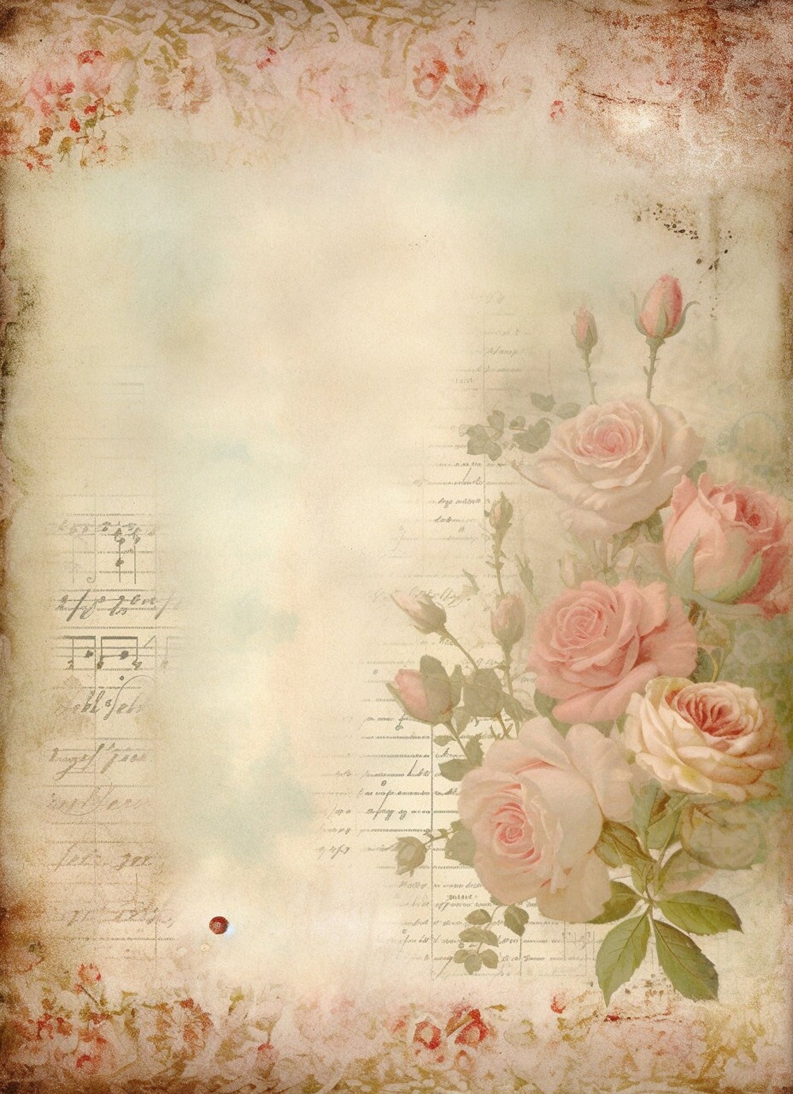 A3 Rice Paper for Decoupage Unique Rice Papers Flowers, Background ...