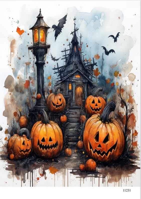 Α4 A3 Rice Paper for Decoupage Halloween Theme Mixed Media Diy Papiery ...