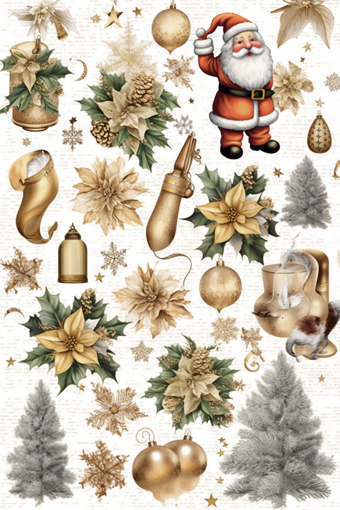 A4-A3 Rice Paper for Decoupage Christmas Theme Mixed Media Diy ...