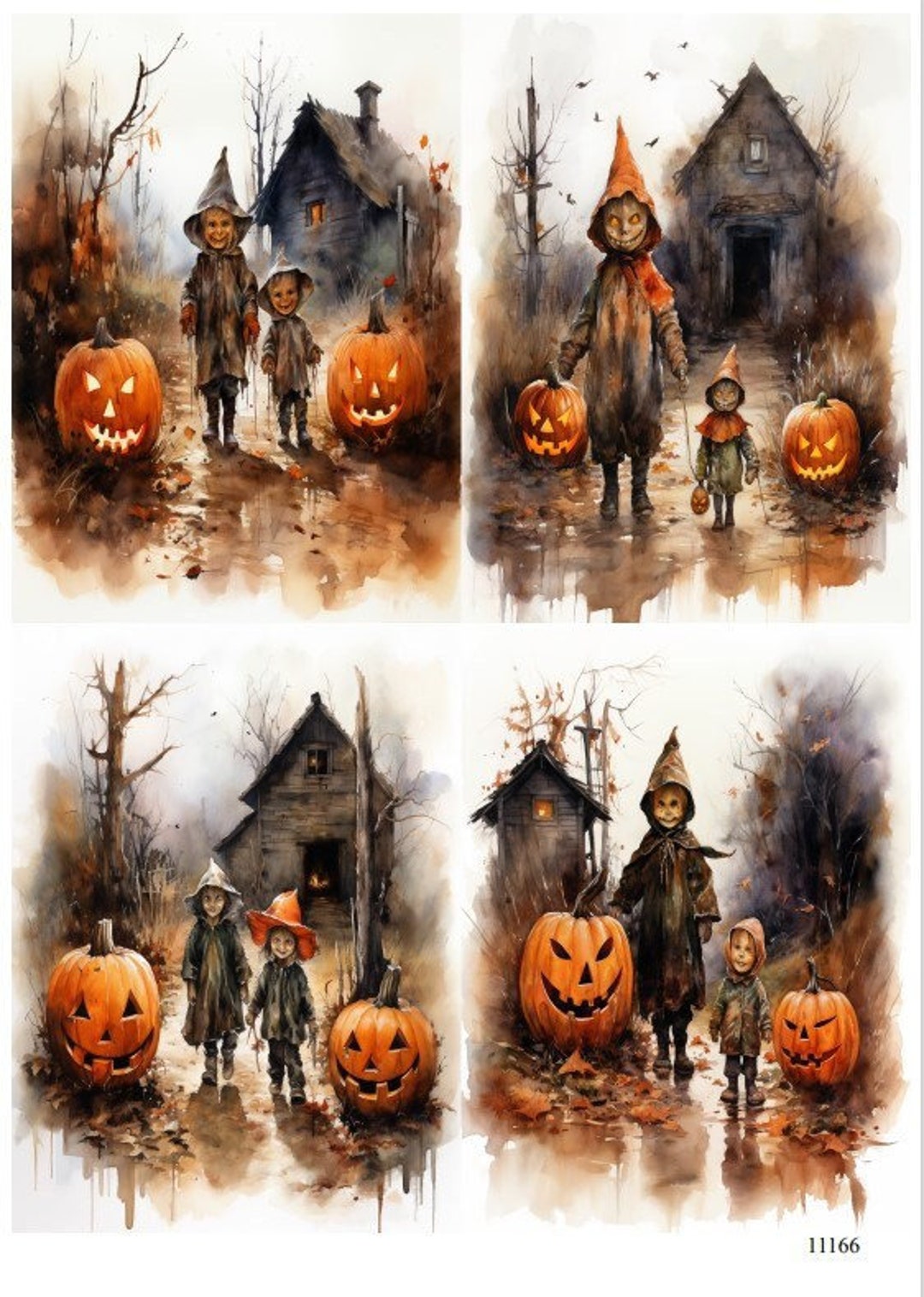 A3 Rice Paper for Decoupage Halloween Theme Mixed Media Diy Papiery ...