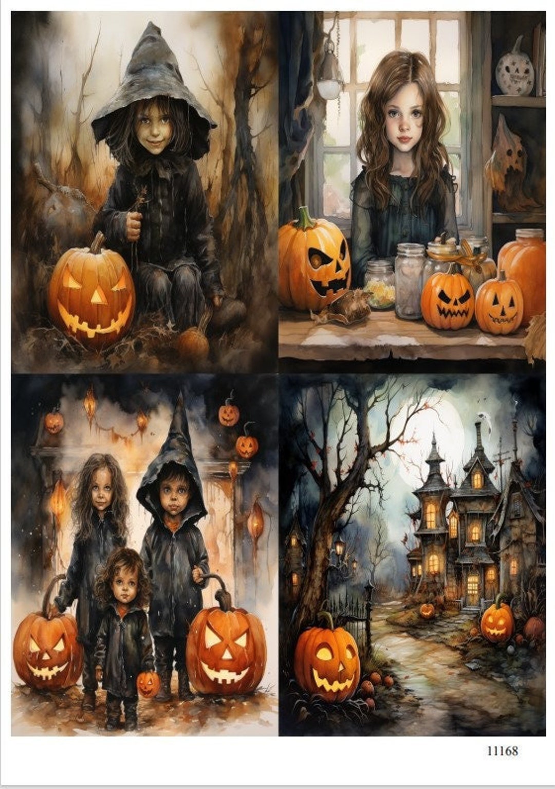 A3 Rice Paper for Decoupage Halloween Theme Mixed Media Diy Papiery ...