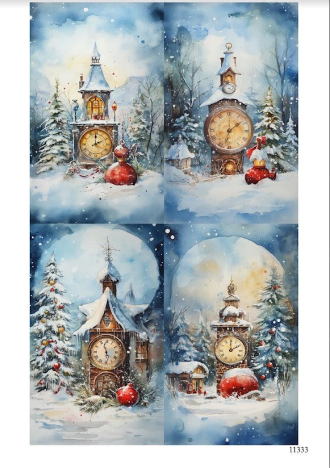 A3-A4 Rice Paper for Decoupage Christmas Theme Mixed Media Diy ...