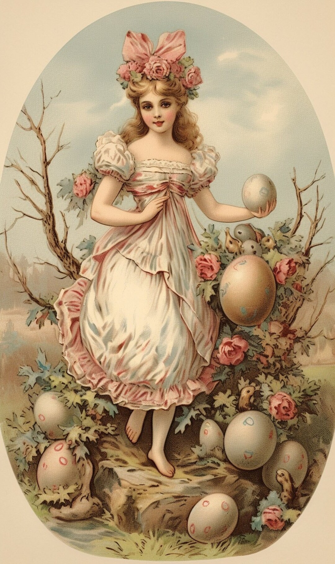 A3 Rice Paper for Decoupage Vintage Easter Theme Mixed Media Diy Easter ...