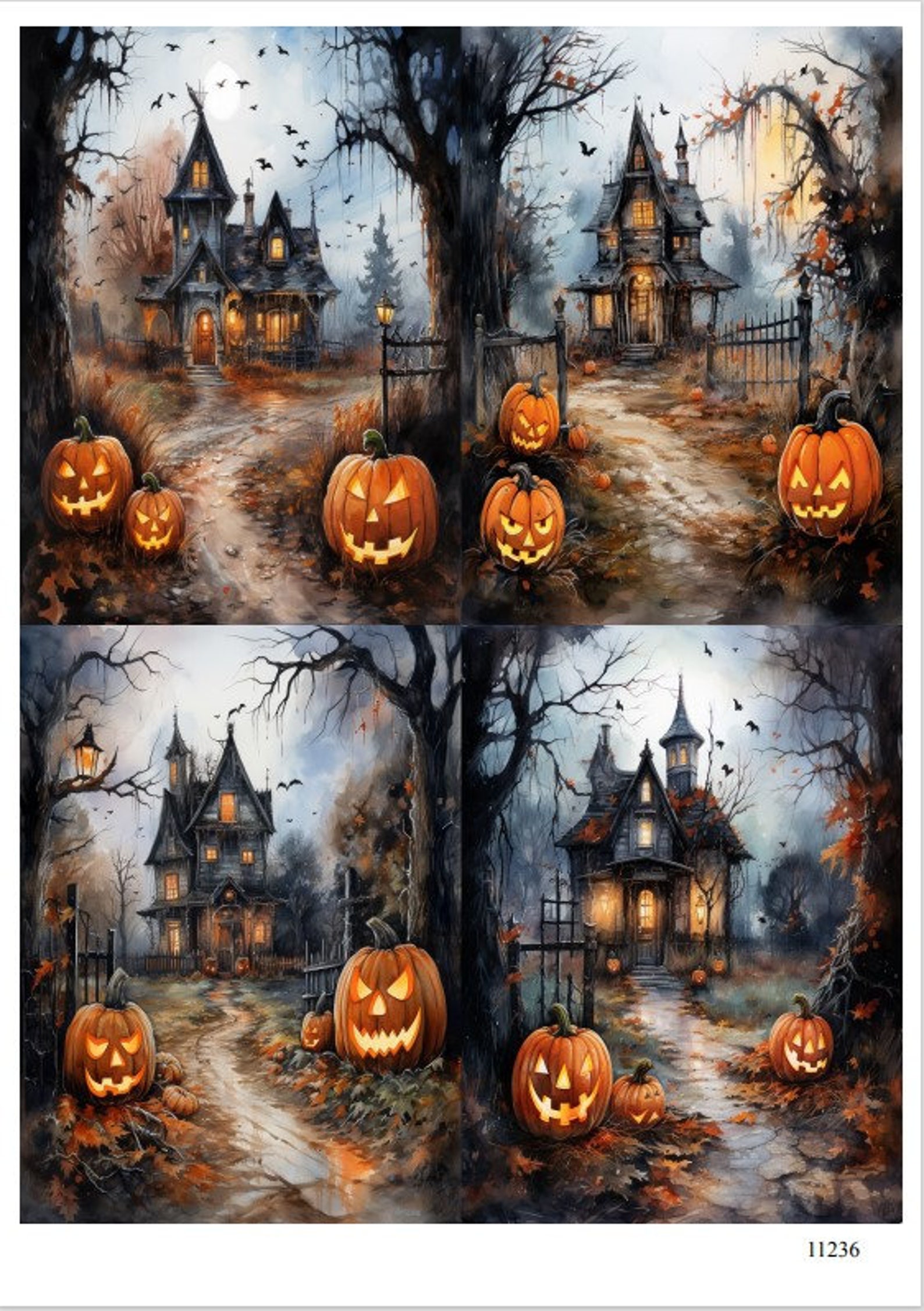 Α4 A3 Rice Paper for Decoupage Halloween Theme Mixed Media Diy Papiery ...