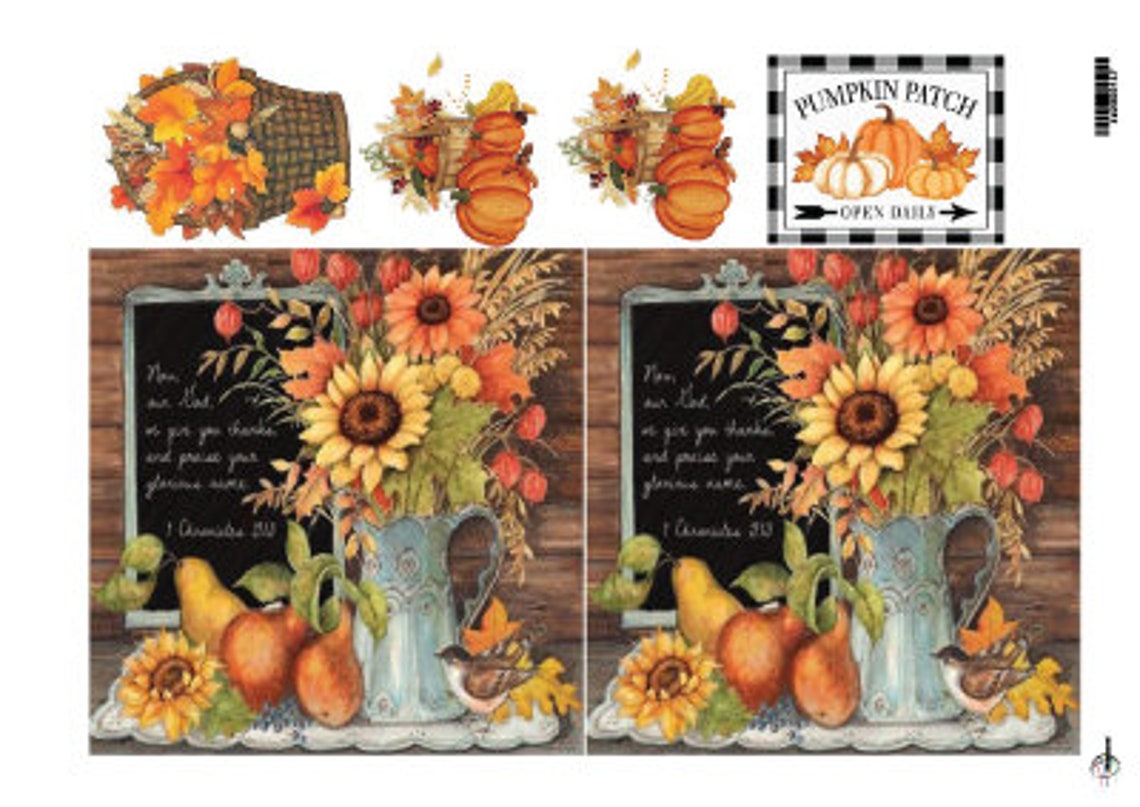 A3 Rice Paper for Decoupage Thanksgiving Theme Mixed Media Diy Papiery ...
