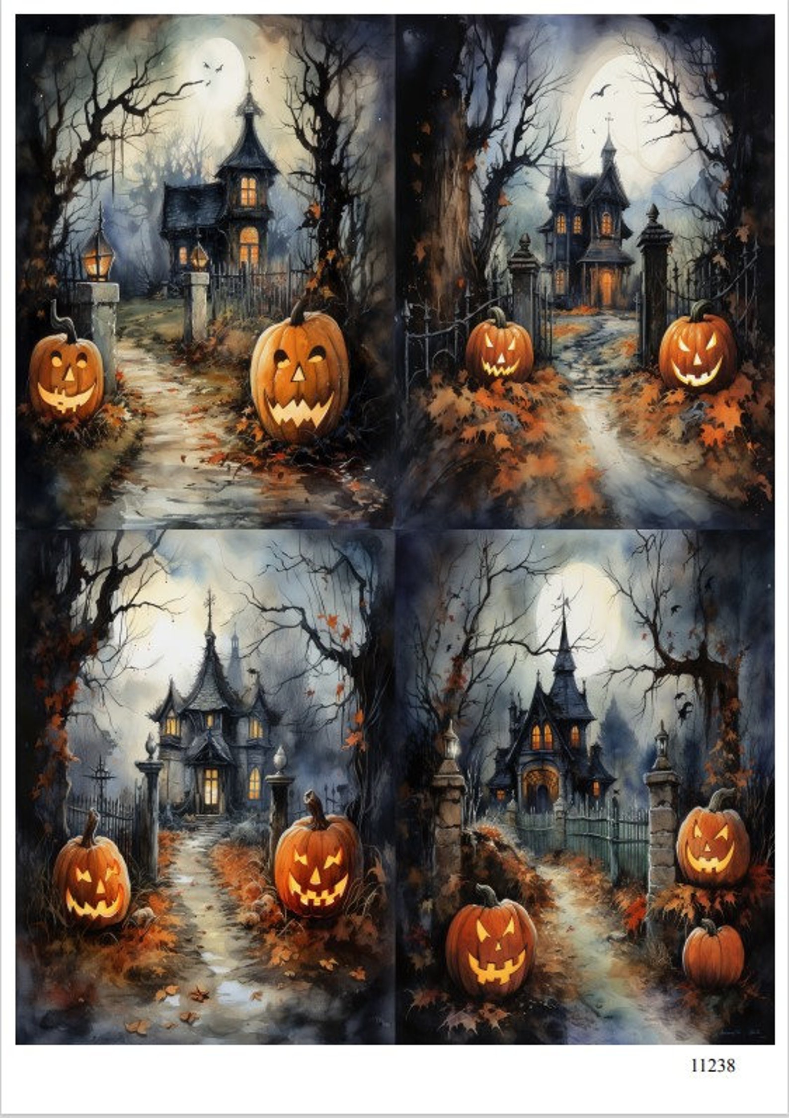 Α4 A3 Rice Paper for Decoupage Halloween Theme Mixed Media Diy Papiery ...