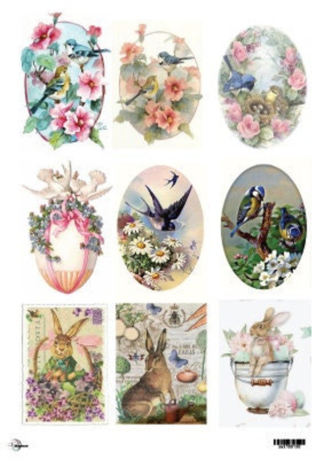 A3 Rice Paper for Decoupage Easter Theme Mixed Media Diy Easter Candles ...