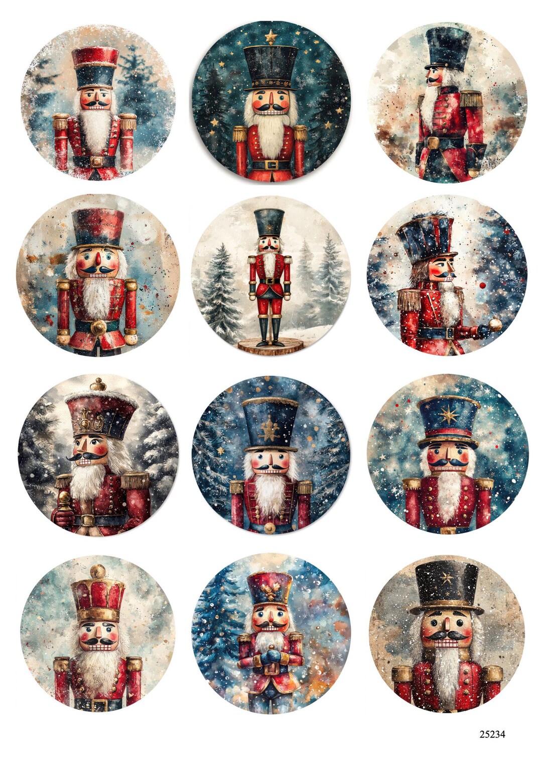 A4-A3 Rice Paper for Decoupage Nutcracker Christmas Theme Mixed Media ...