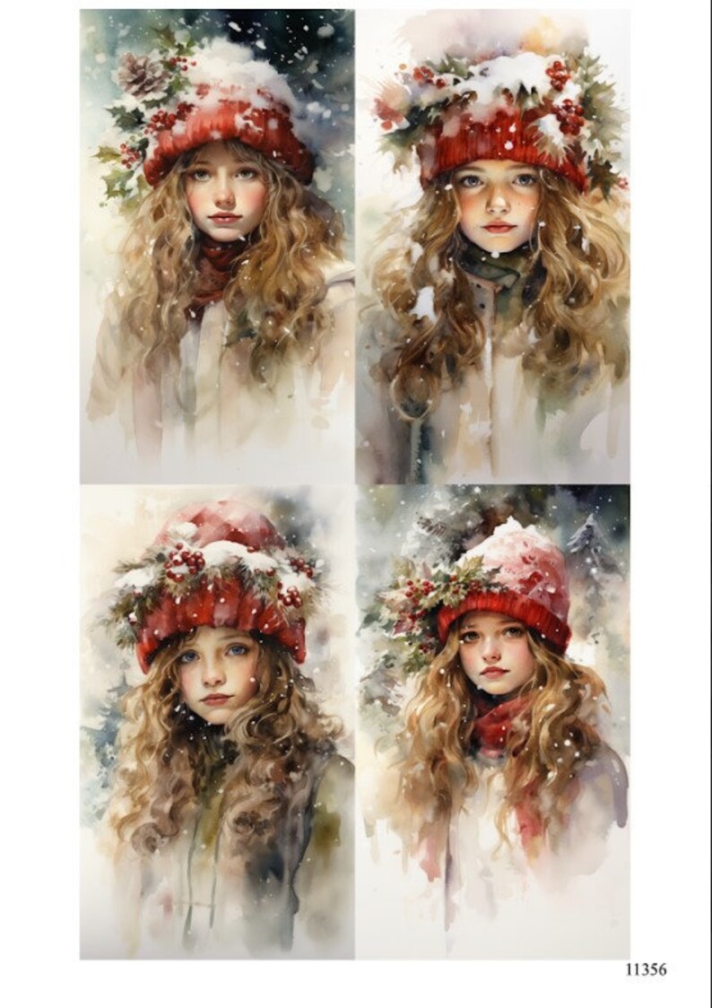 A3-A4 Rice Paper for Decoupage Christmas Theme Mixed Media Diy ...