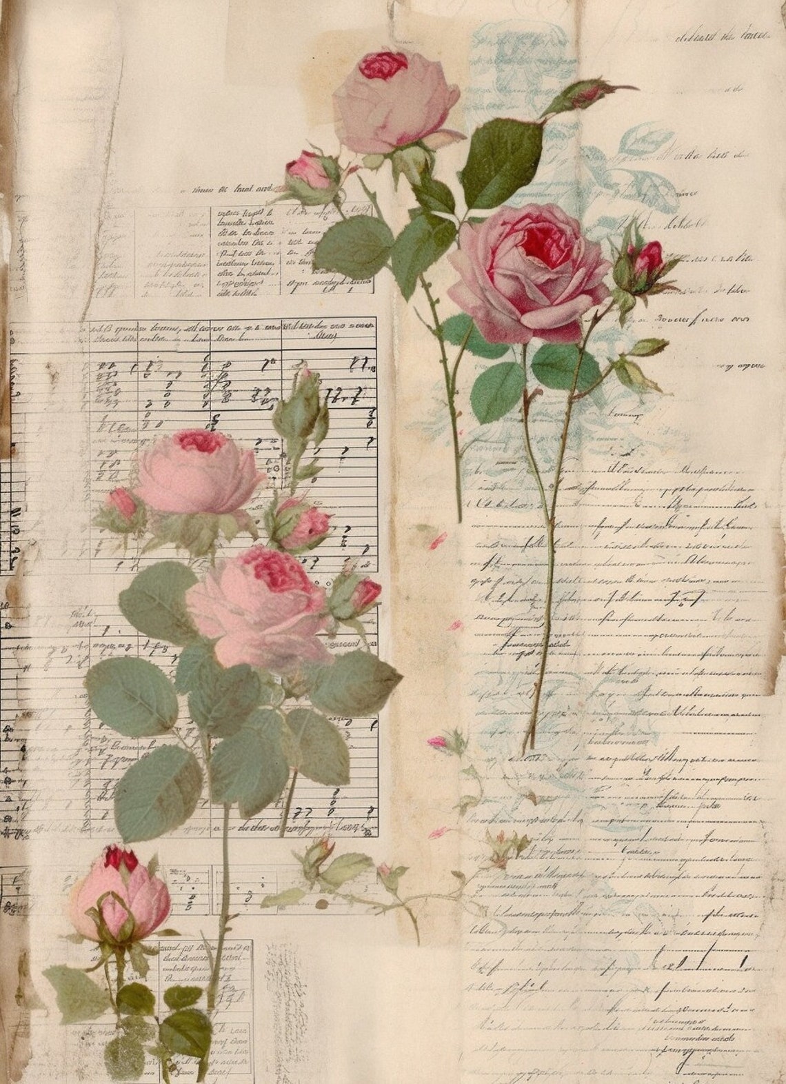 A3 Rice Paper for Decoupage Unique Rice Papers Flowers, Background ...