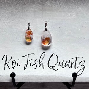 Rare Koi Fish Quartz Pendant, Hematoid Golden Healer, Rainbow ...