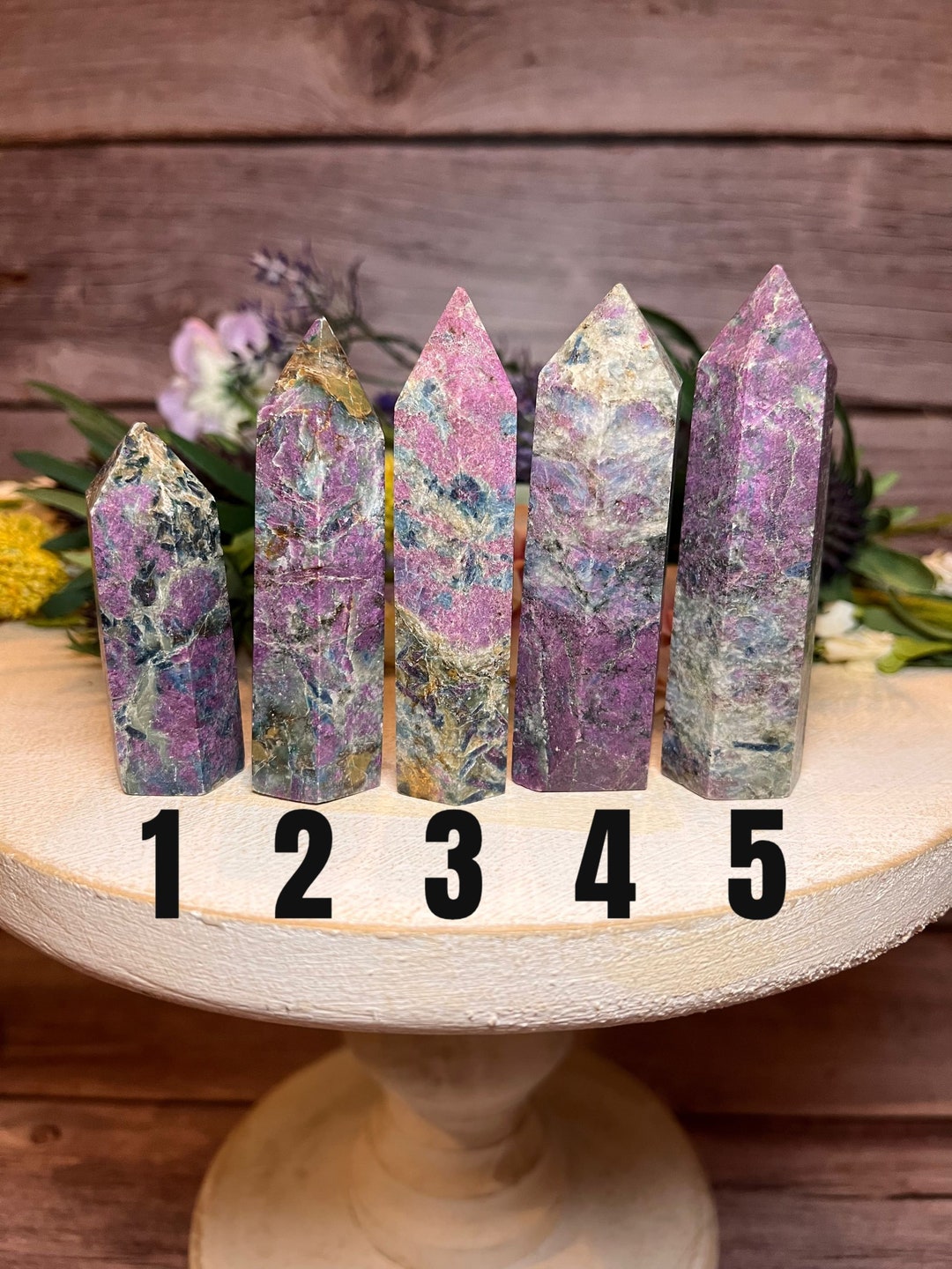 Ruby Fuchsite Kyanite Tower, Ruby Fuchsite, Ruby Kyanite, UV Reactive ...