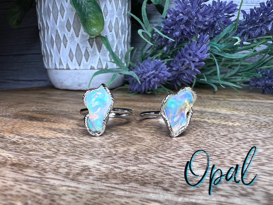 Flashy Opal Ring, Raw Opal Stone Ring, Flashy Opal - Beautiful Colors ...