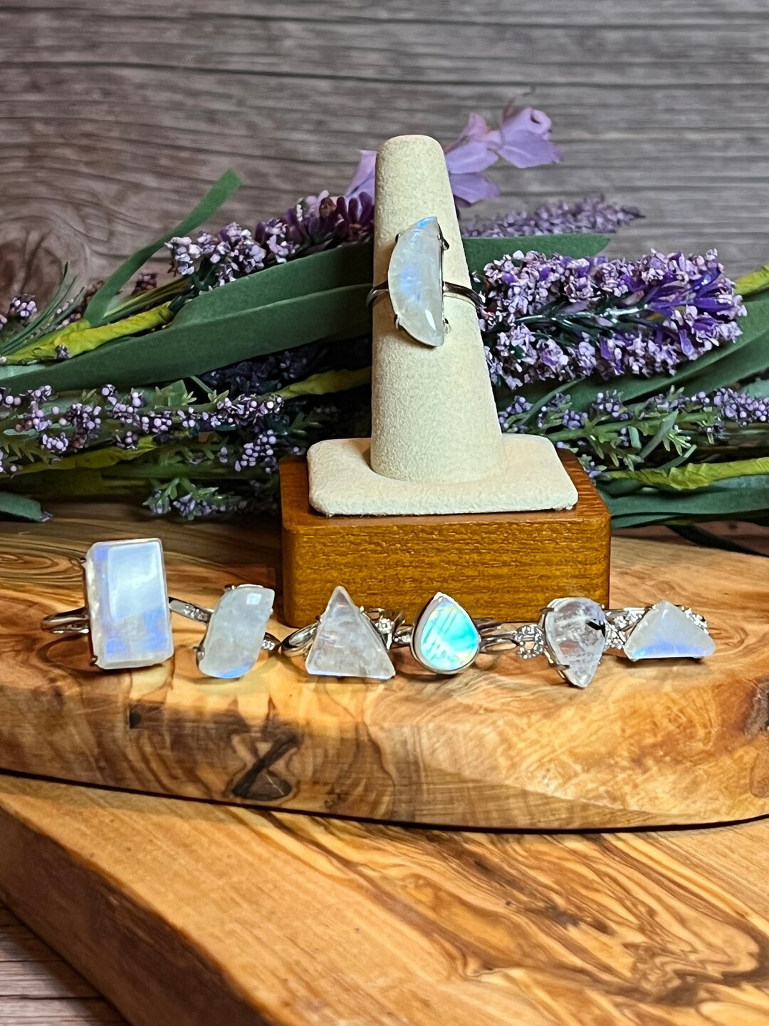 Rainbow Moonstone Ring, Rainbow Moonstone Crystal Ring, 925 Sterling ...