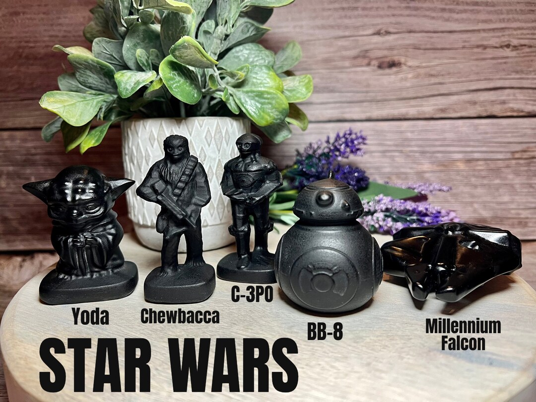 Black Obsidian Star Wars Carving, Yoda Carving, BB-8 Carving, C-3PO ...