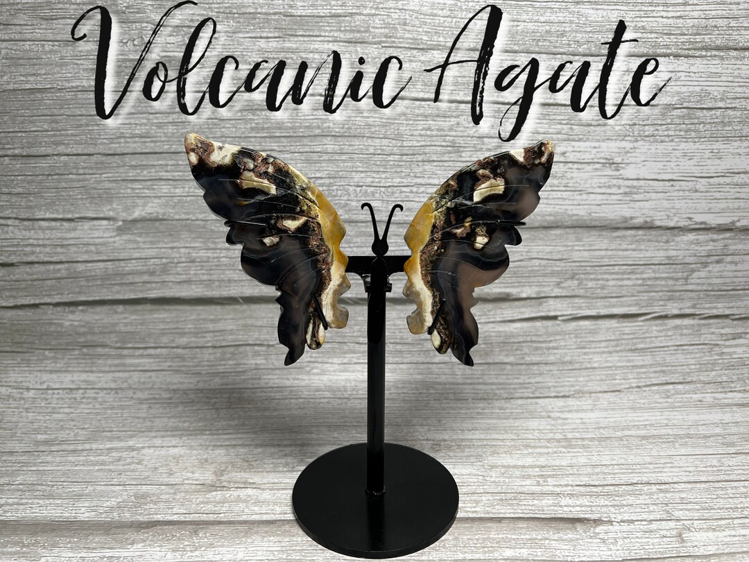 Volcanic Agate Butterfly Wings, Volcanic Agate Crystal Butterfly Wings ...