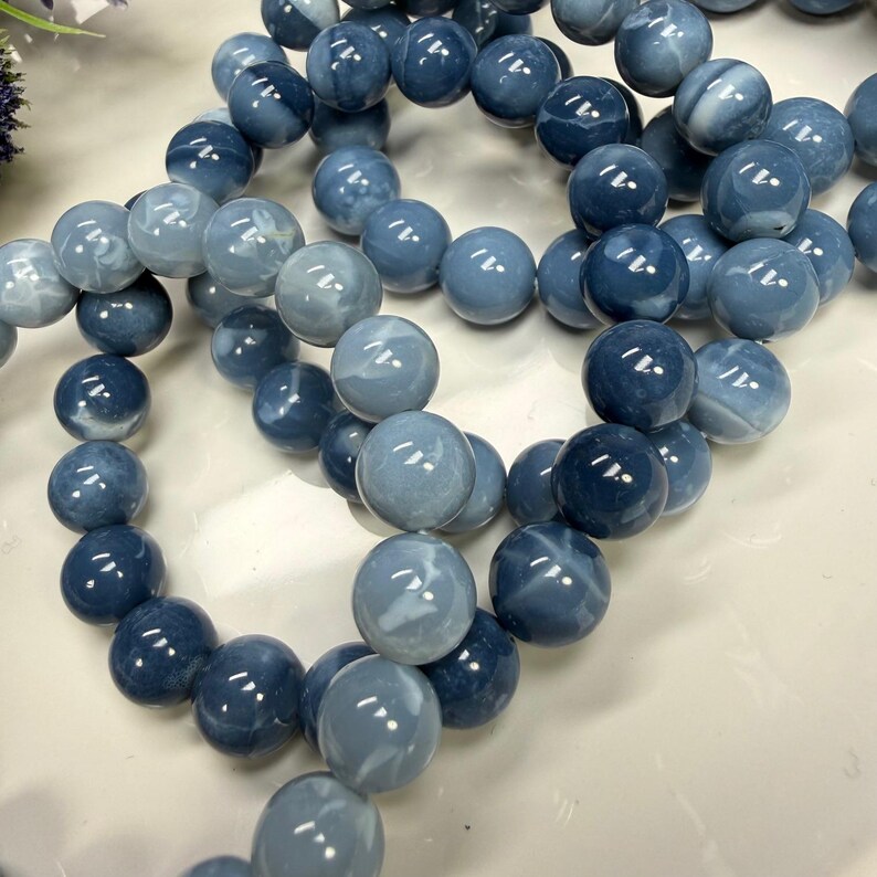 Owyhee Blue Opal Bracelet, Crystal Jewelry, Soothing Energy - Etsy
