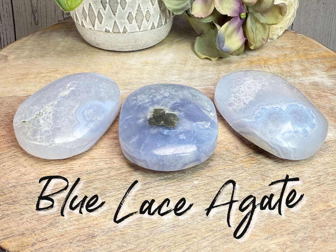 Blue Lace Agate Palm Stone, Blue Lace Agate Crystal, Blue Lace Agate ...