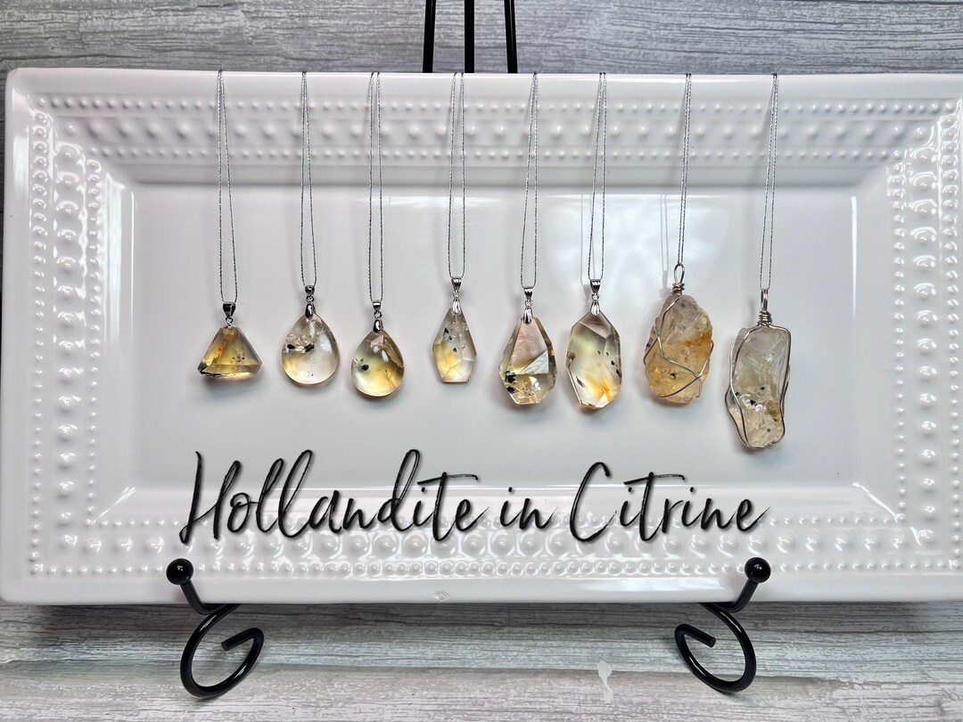 Hollandite in Citrine Pendant, Citrine With Hollandite, Sea Urchin ...
