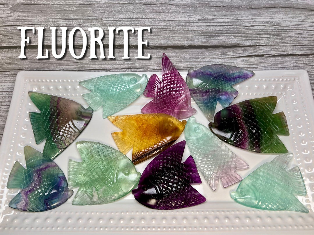 Fluorite Tropical Fish Carving, Fluorite Crystal Carving, Crystal Fish ...