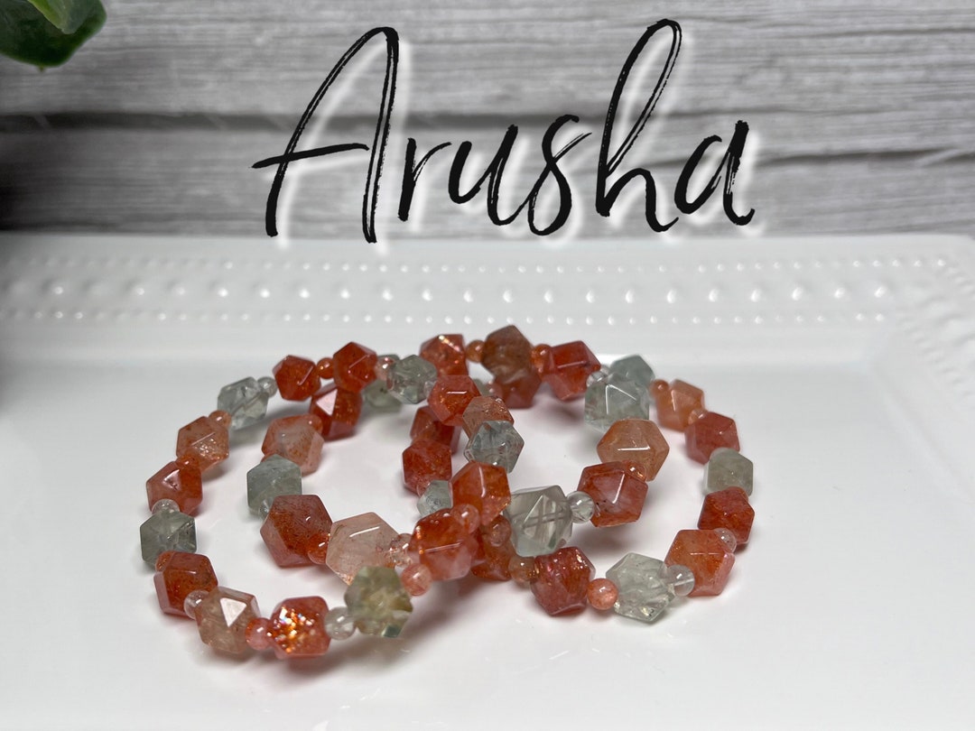 Beautiful Arusha Sunstone Bracelet, Arusha Sunstone, Green Beryl ...