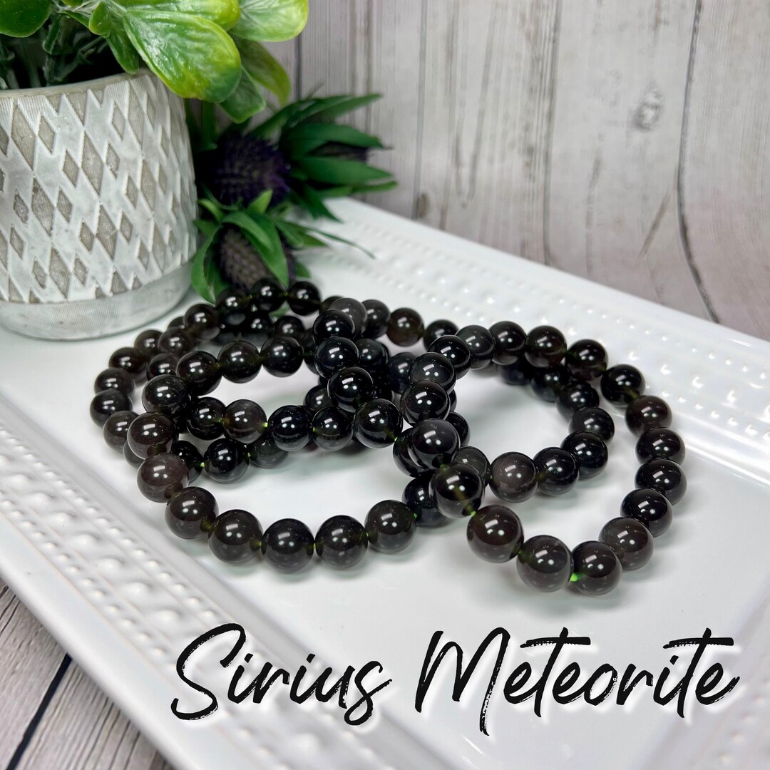 Sirius Meteorite Bracelet, Meteorite Bracelet, 11-12mm Round Beads - Etsy