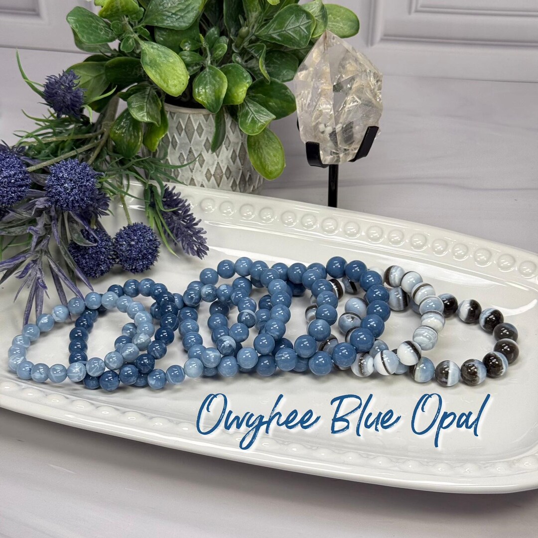 Owyhee Blue Opal Bracelet, Crystal Jewelry, Soothing Energy - Etsy