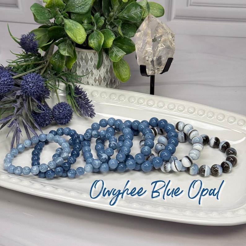 Owyhee Blue Opal Bracelet, Crystal Jewelry, Soothing Energy - Etsy