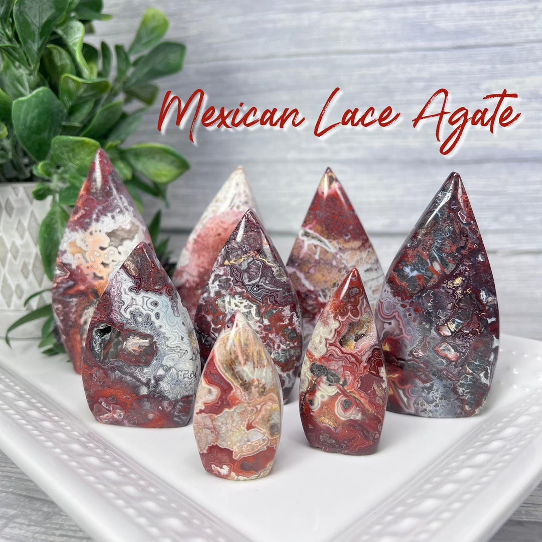 Mexican Lace Agate Freeform Flame, Mexican Agate Freeform, Self ...