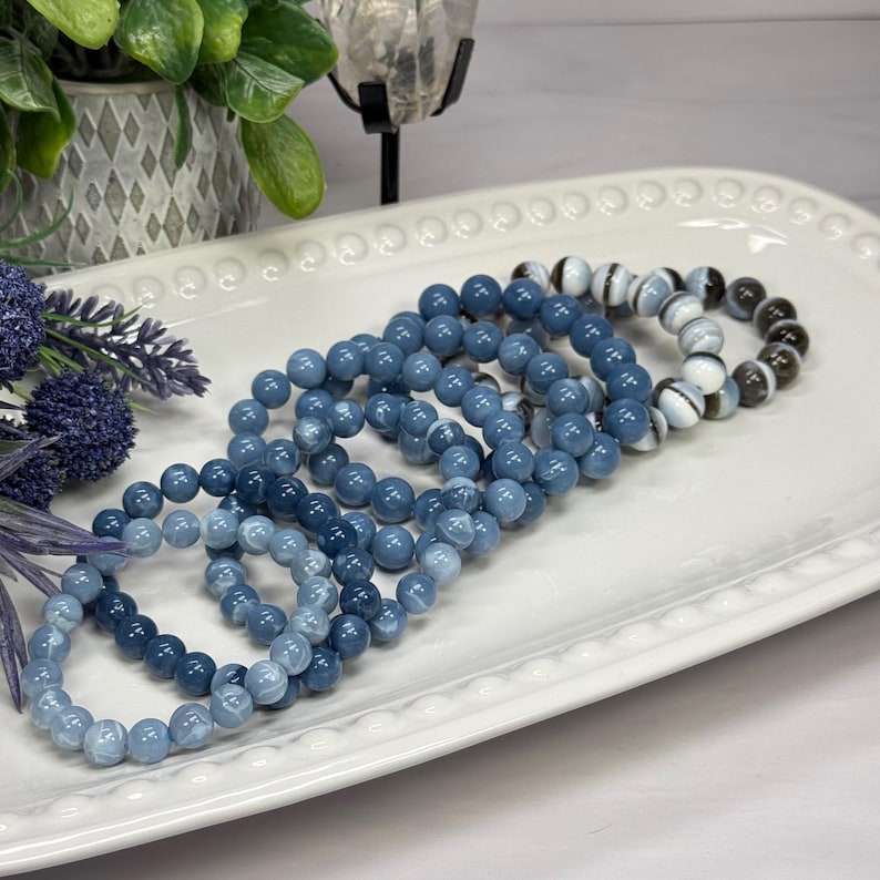 Owyhee Blue Opal Bracelet, Crystal Jewelry, Soothing Energy - Etsy