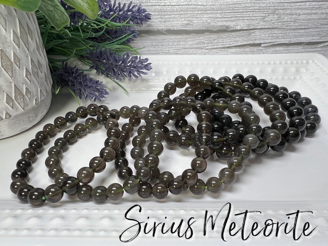 Sirius Meteorite Bracelet, Meteorite Bracelet, 8mm-9mm Round Beads - Etsy