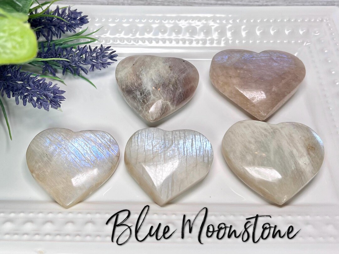 Blue Moonstone Heart, Blue Moonstone Heart Carving, Moonstone Heart ...