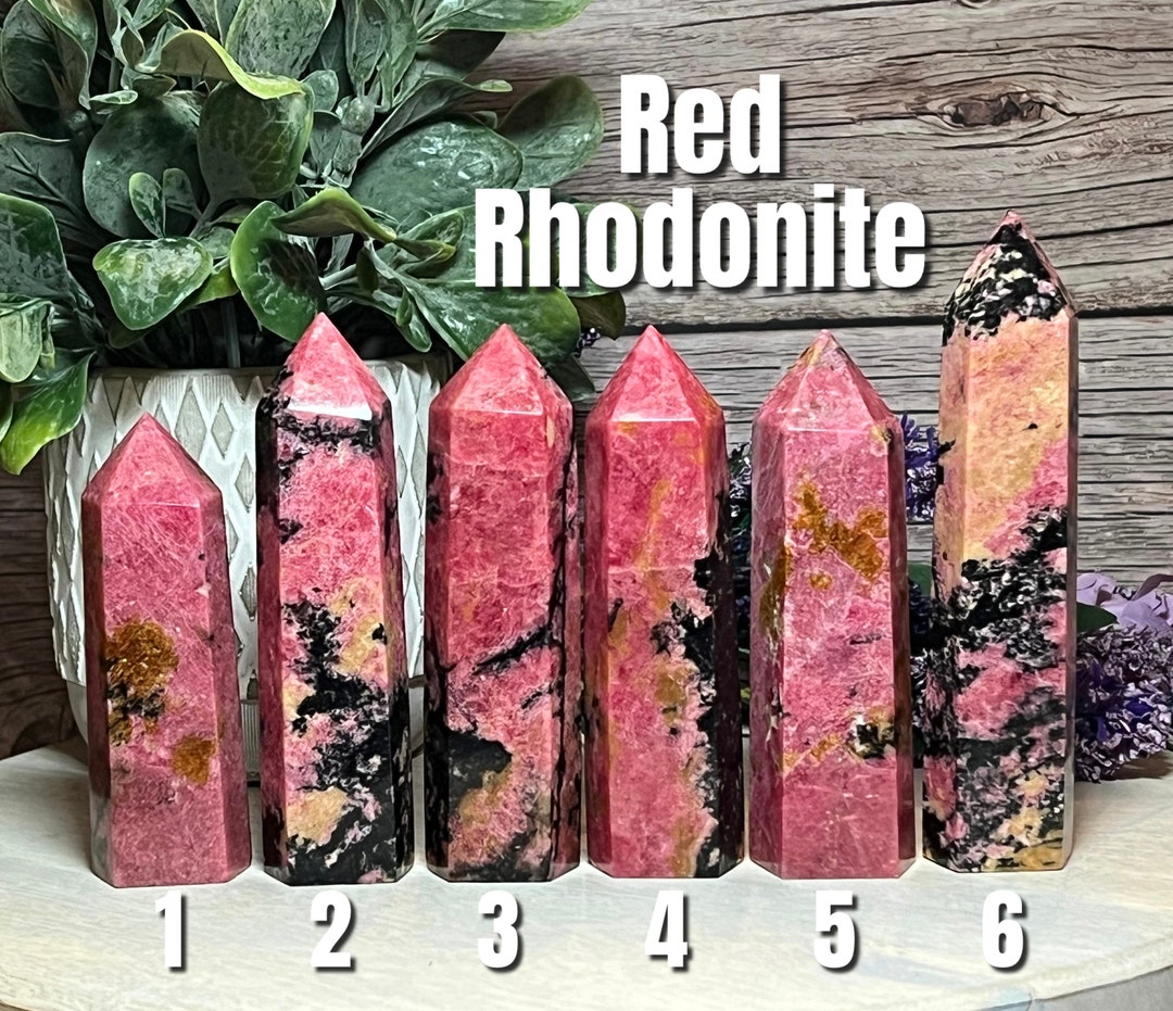 Rhodonite Tower, Red Rhodonite Tower, Gem Rhodonite Tower, Stone of ...
