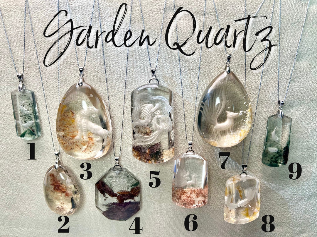 Very Unique Garden Quartz Carving Pendant With 925 Silver Clasp, Fox ...