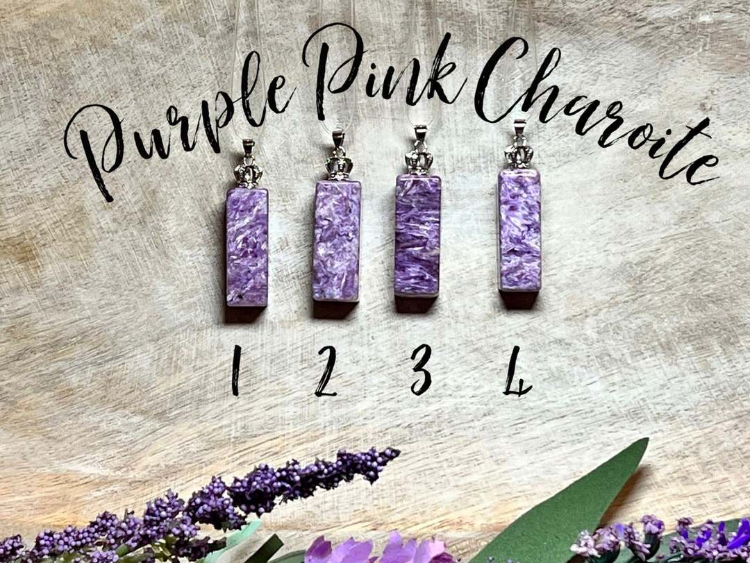 Purple Pink Charoite Pendant, Charoite Tower Pendants, Crystal Jewelry ...
