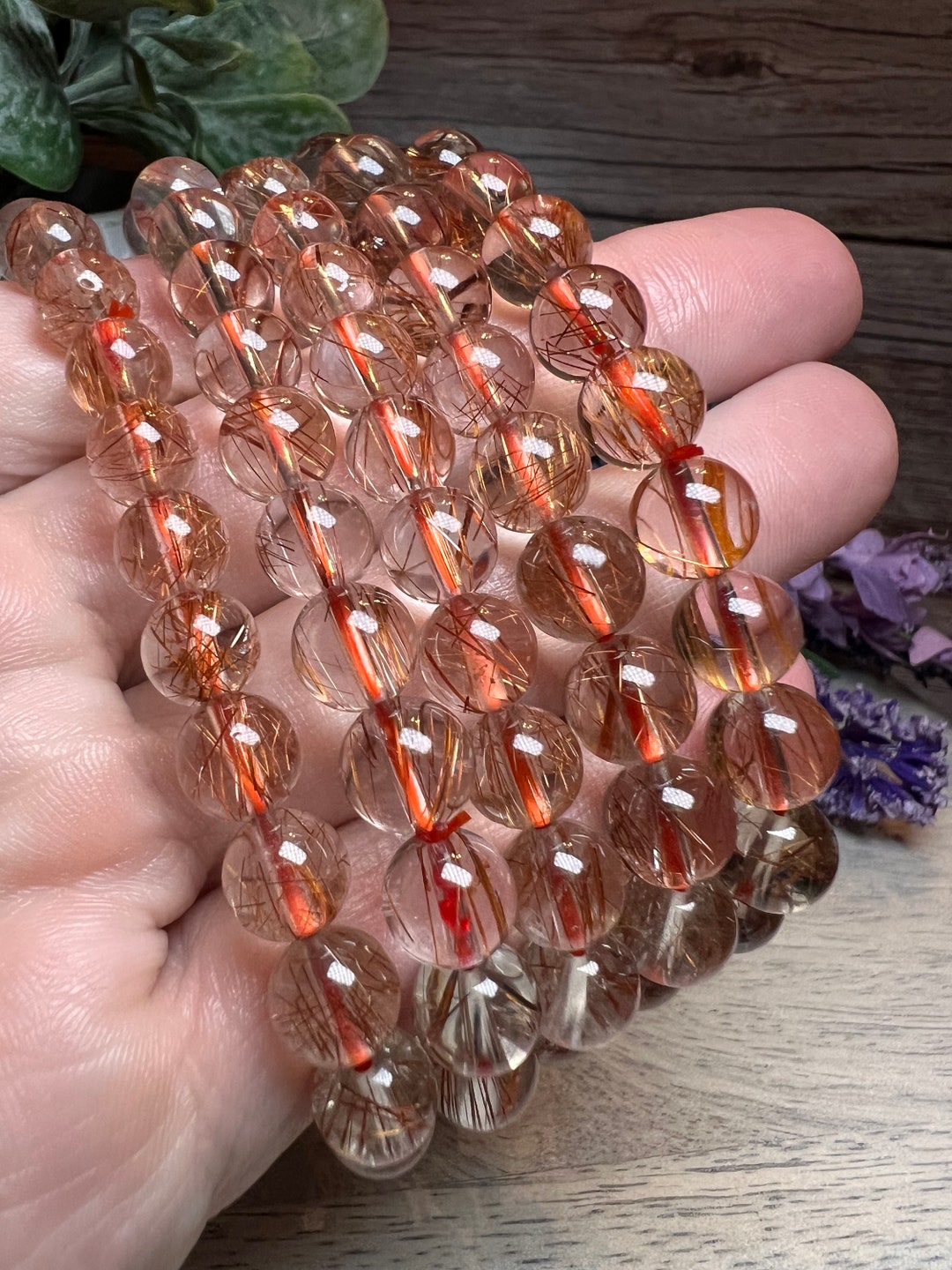 Copper Rutilated Quartz, Copper Rutile Quartz Bracelet, 8mm, 8.5mm ...