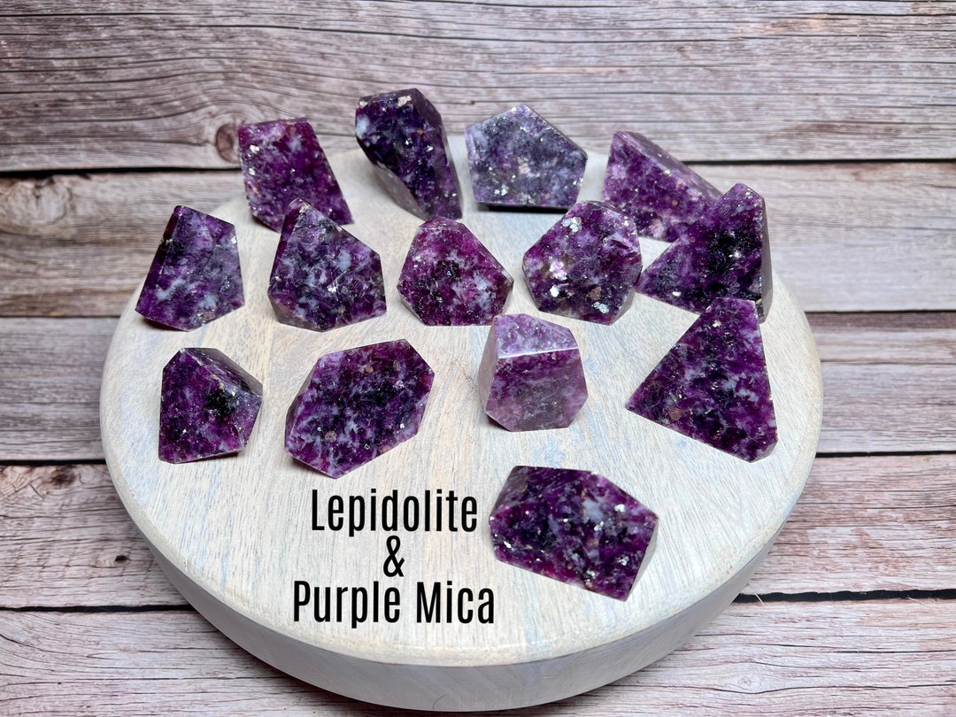 Purple Emerald Quartz Freeform, Lepidolite With Purple Mica Freeform ...