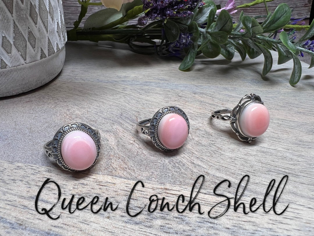 Queen Conch Shell Ring, Queen Conch Shell Jewelry, Queen Shell, 925 ...