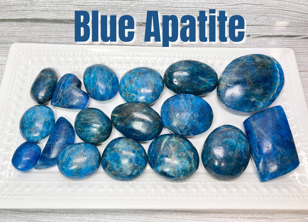 Blue Apatite Palm Stone, Blue Apatite Heart, Blue Apatite Moon, Blue ...
