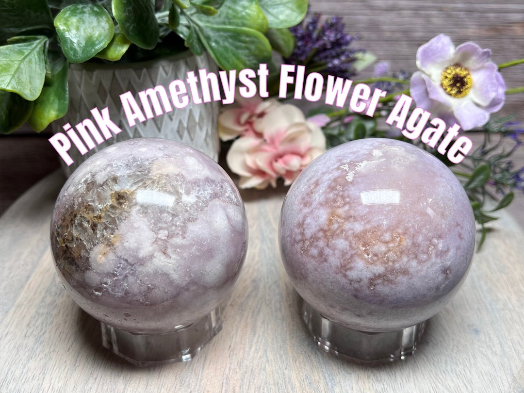 Pink Amethyst Flower Agate, Pink Amethyst Flower Agate Sphere, Pink ...