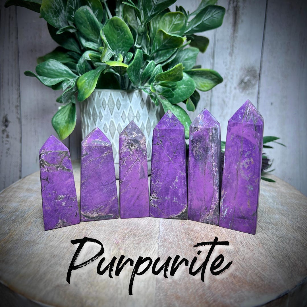 Purpurite Tower, Purple Crystal, Crown and Third-eye Chakras, Spiritual ...