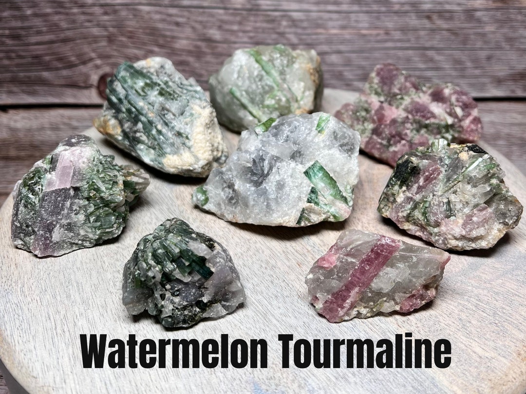 Watermelon Tourmaline Raw, Tourmaline Chunks, Raw Tourmaline Specimen ...