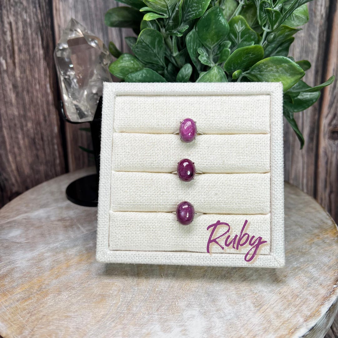 Flashy Ruby Ring, Ruby Crystal, Genuine Ruby, 925 Sterling Silver ...