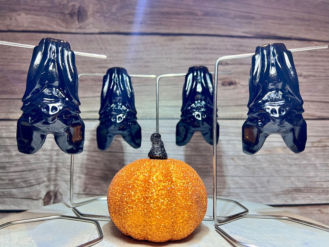 Black Obsidian Hanging Bat Carving, Hanging Bat With Stand, Crystal Bat ...