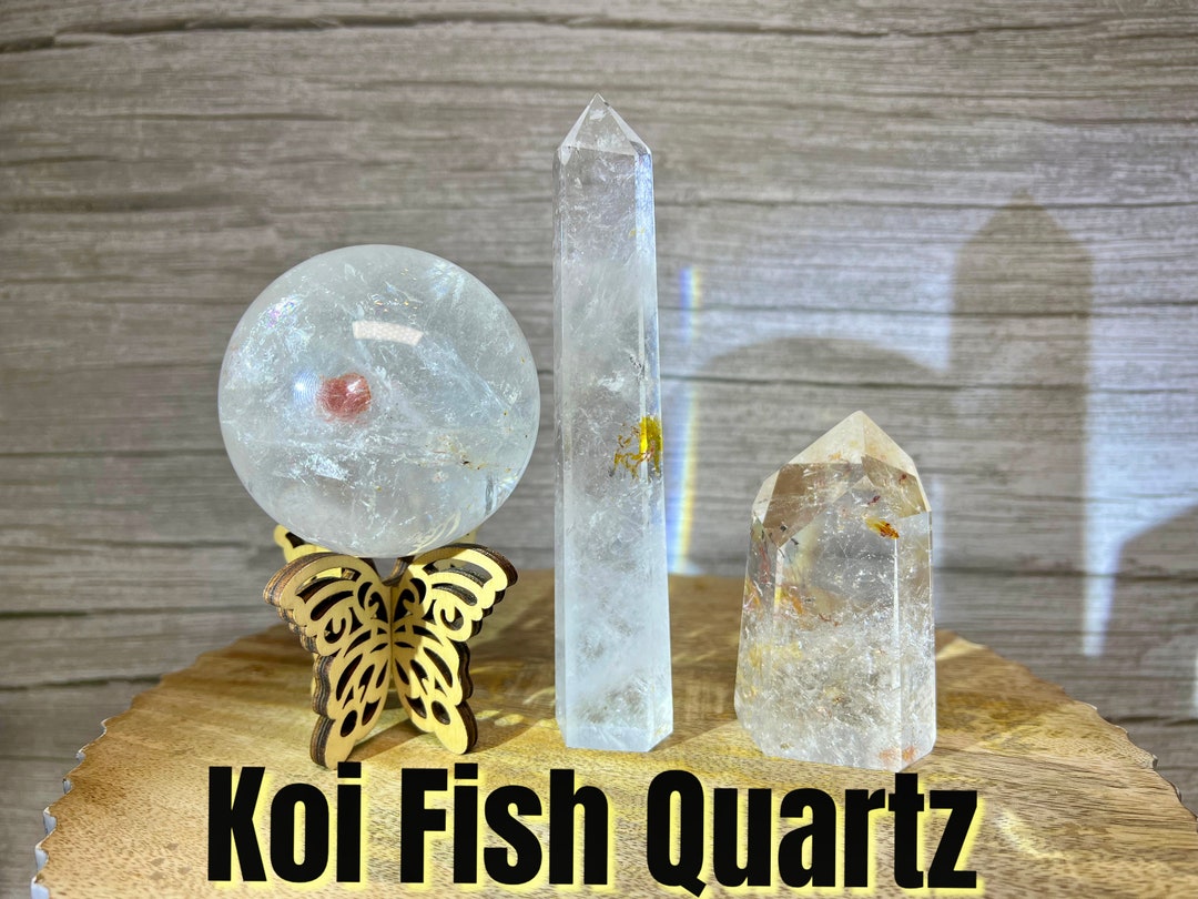 Koi Quartz, Koi Fish Quartz, Hematoid Golden Healer, Rainbow Inclusions ...