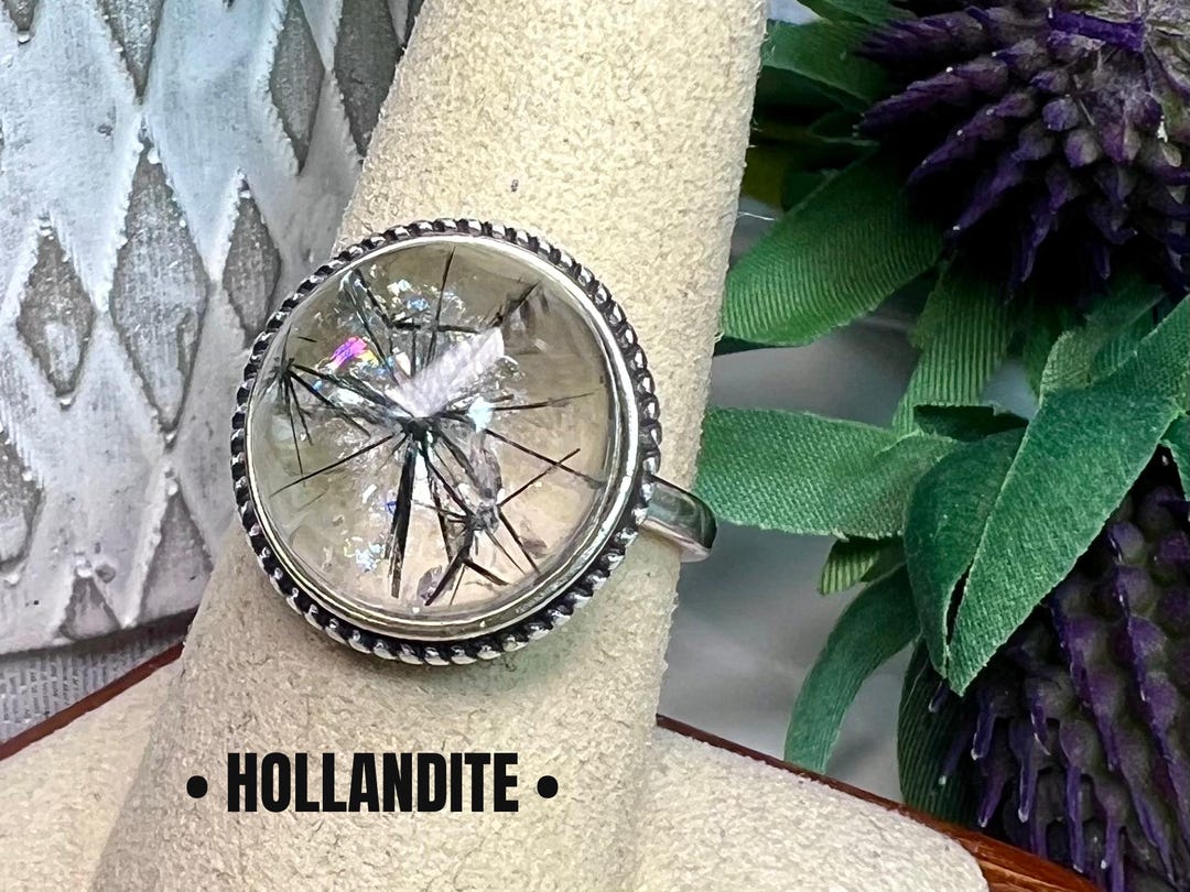 Hollandite Quartz Ring, Urchin Quartz, Star Hollandite, Rainbow ...