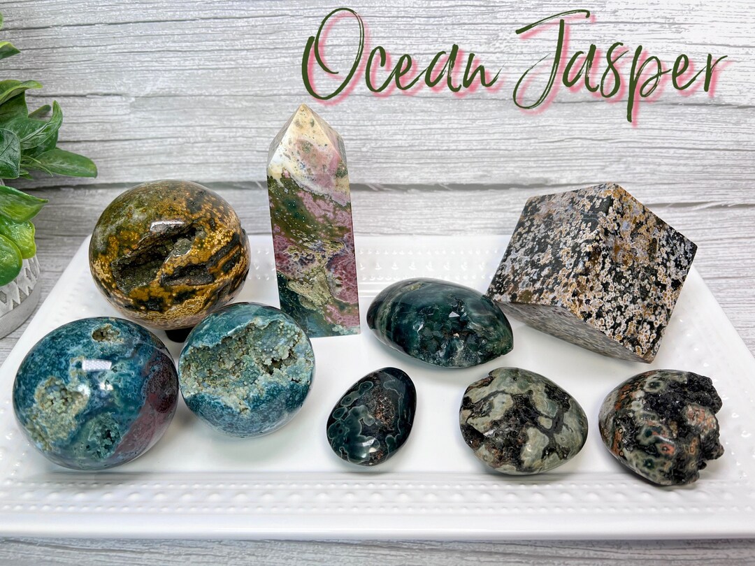 Druzy Ocean Jasper, Ocean Jasper Sphere, Ocean Jasper Tower, Ocean ...