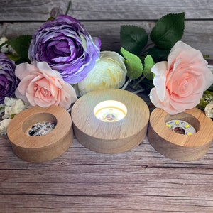 Wooden LED Light Stands, Round, Crystal Light Stands, White Light Stand ...