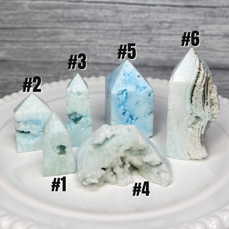 Blue Aragonite Tower, Blue Aragonite Point, Small Aragonite Crystal ...