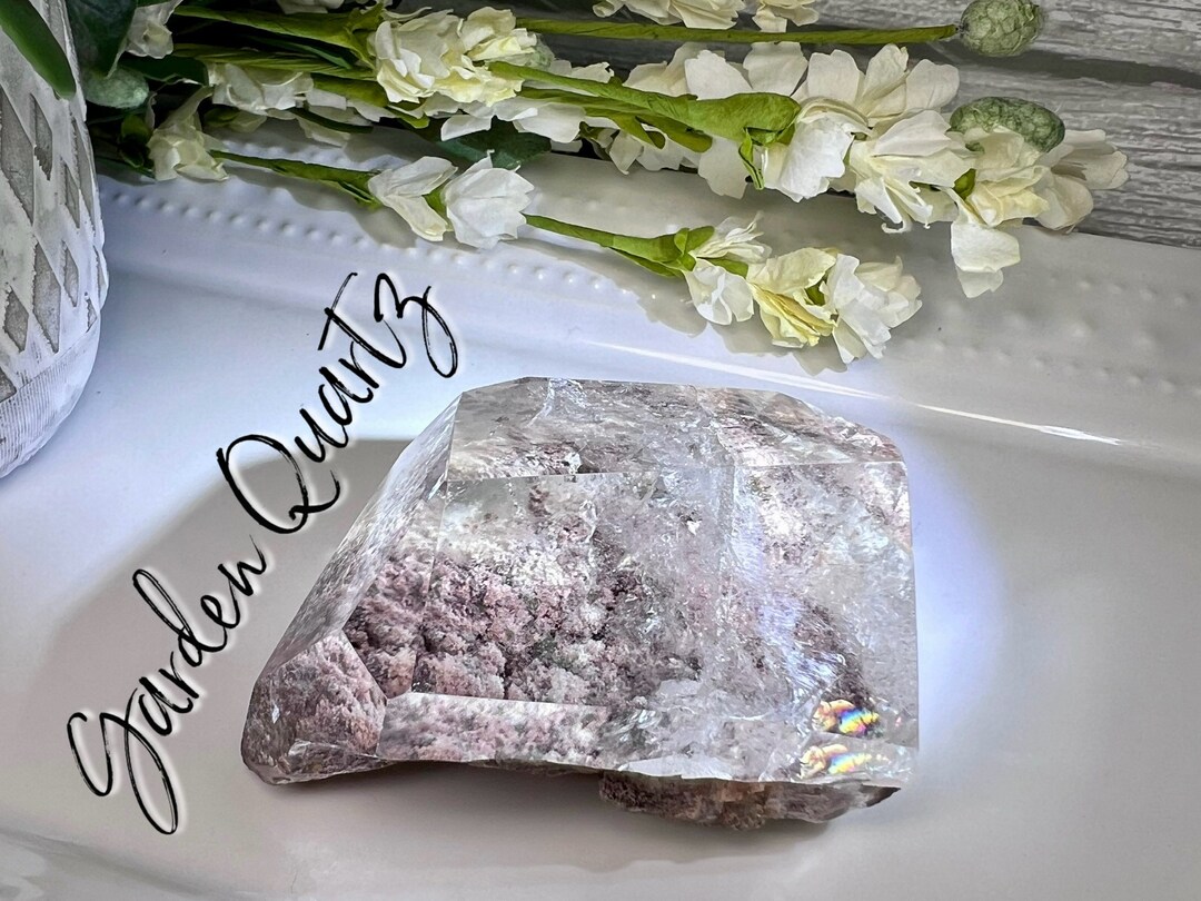 Pink Garden Quartz Freeform, Lodolite, Garden Quartz, Inclusion Quartz ...